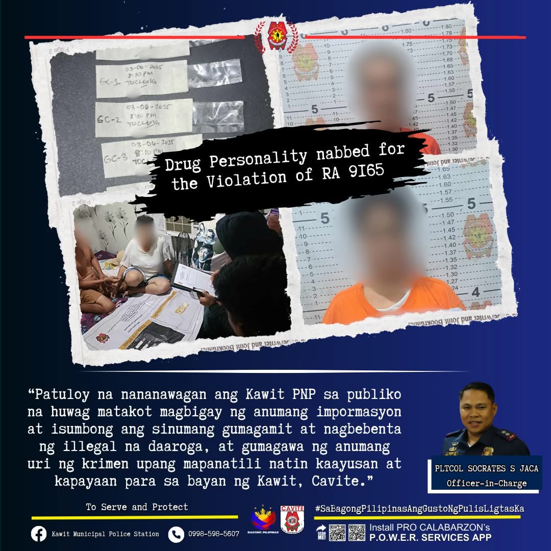 Drug Pushers Arrested in Toclong, Kawit Buy-Bust Op - Cavite News