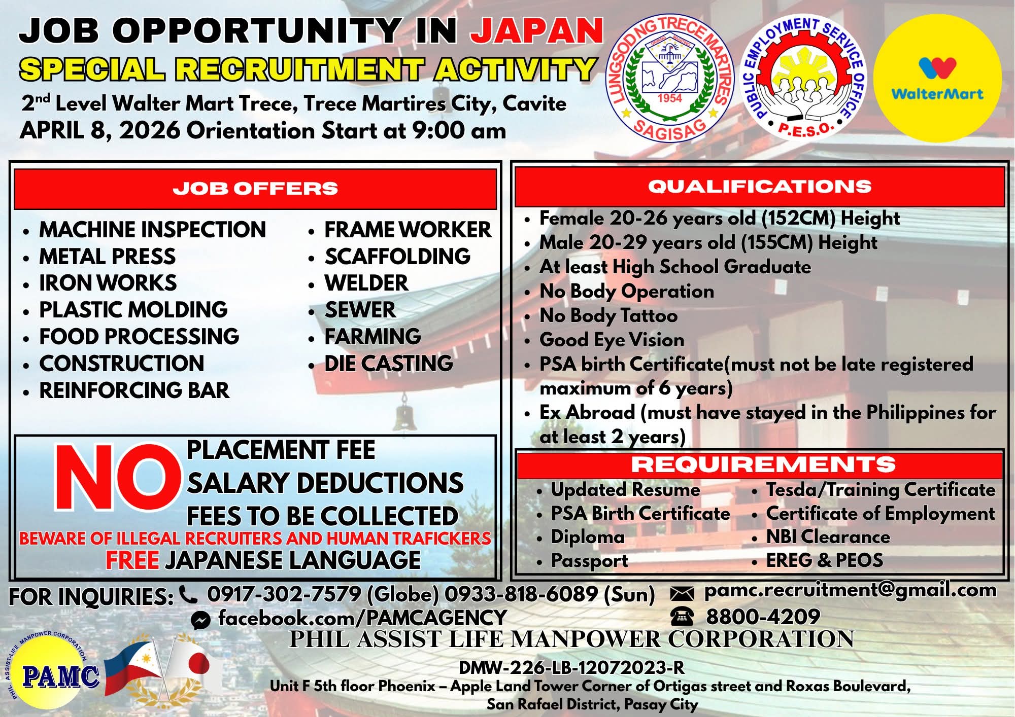 Trece Martires city gov't holds Japan job recruitment drive Wednesday ...